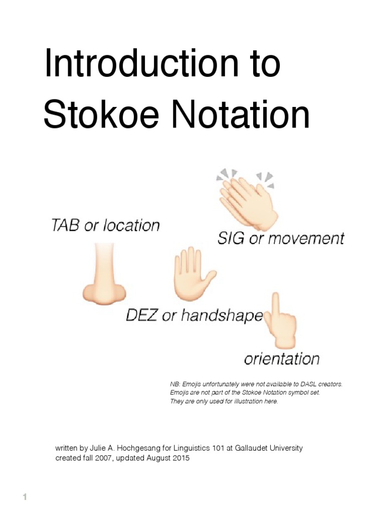 Introduction To Stokoe Notation | PDF | Linguistics | Hand