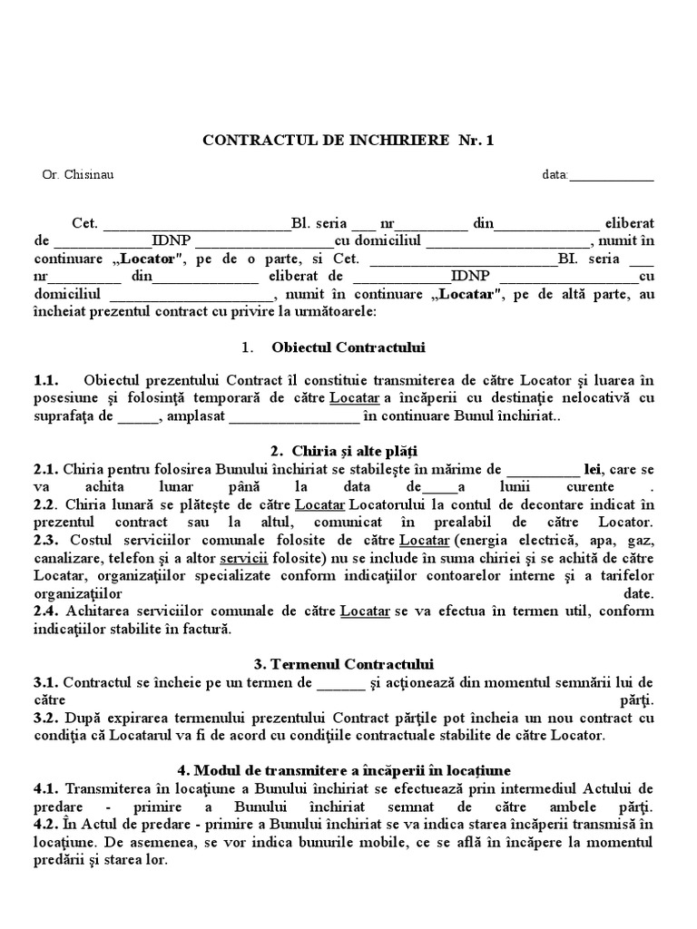 Contract de Locatiune | PDF
