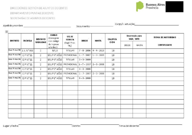 Formulario 354 Completo | PDF