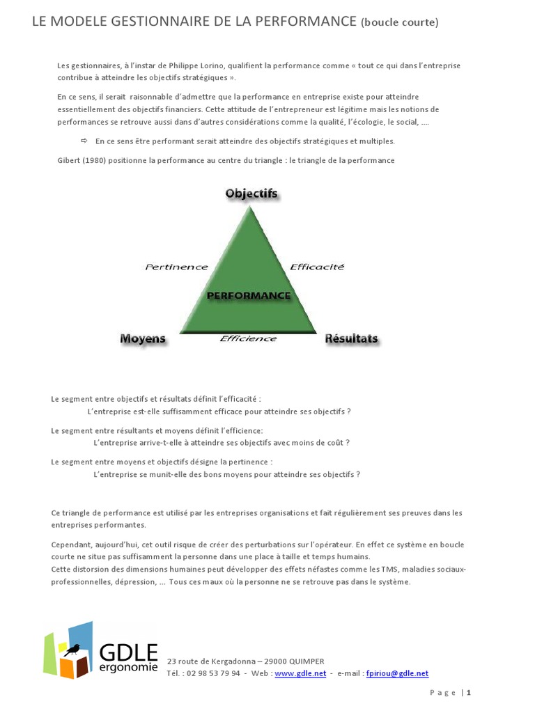 Triangle de Performance | PDF | Ergonomie et facteurs humains | Sociétés