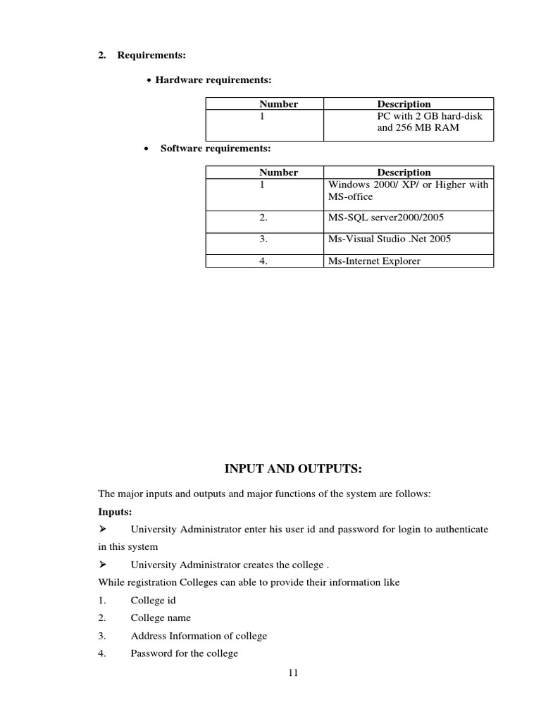Requirements | PDF | Input/Output | User Interface