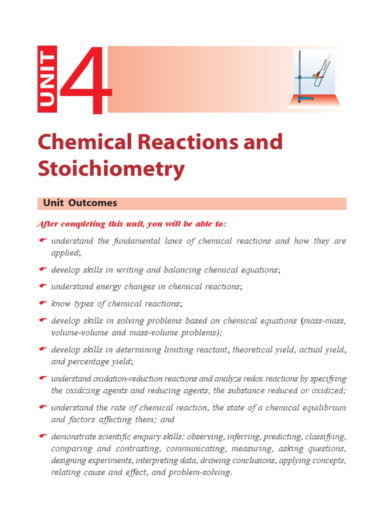 Grade 9 Chemistry Unit 4 Overview | PDF | Stoichiometry | Chemical ...