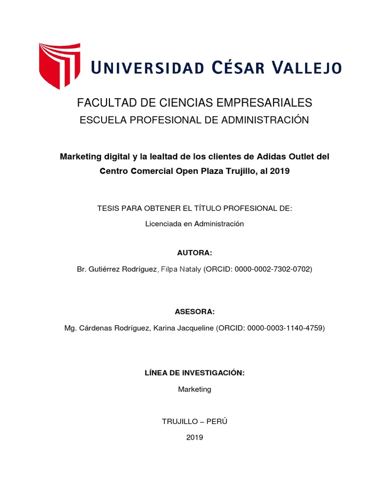 Marketing Digital y Lealtad de Los Clientes de Adidas en Un Centro ...