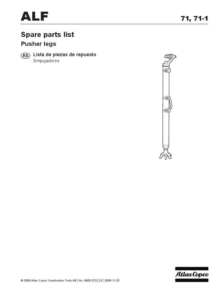 Spare Parts List: Pusher Legs | PDF | Máquinas | Ingeniería mecánica