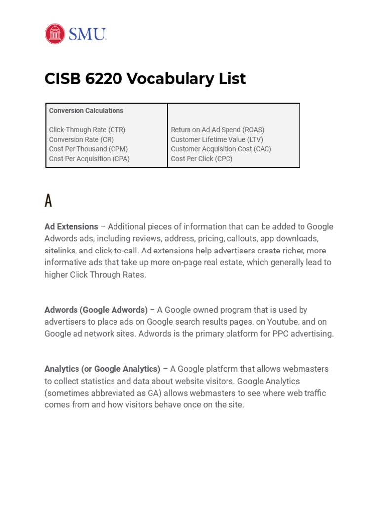 Digital Marketing Glossary | PDF | Search Engine Optimization | Online ...