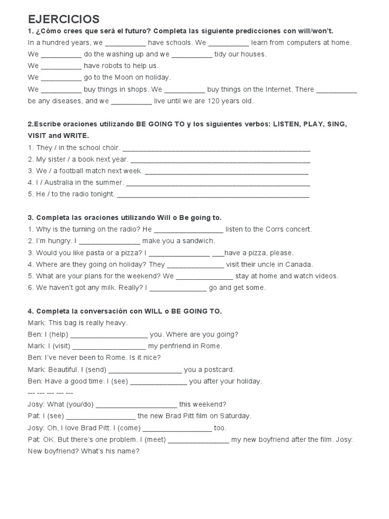 Ejercicios Futuro Pdf