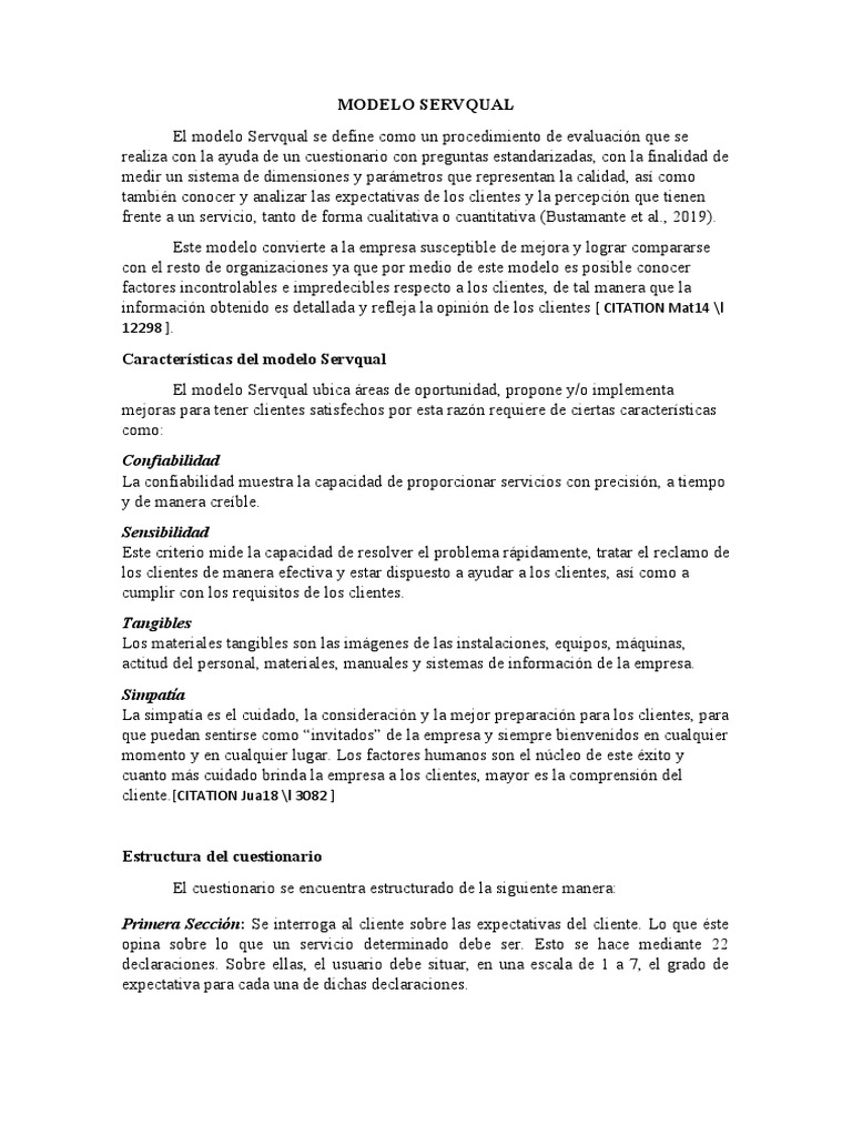 Modelo Servqual: Medición de Calidad de Servicio | PDF | Empresas | Cliente