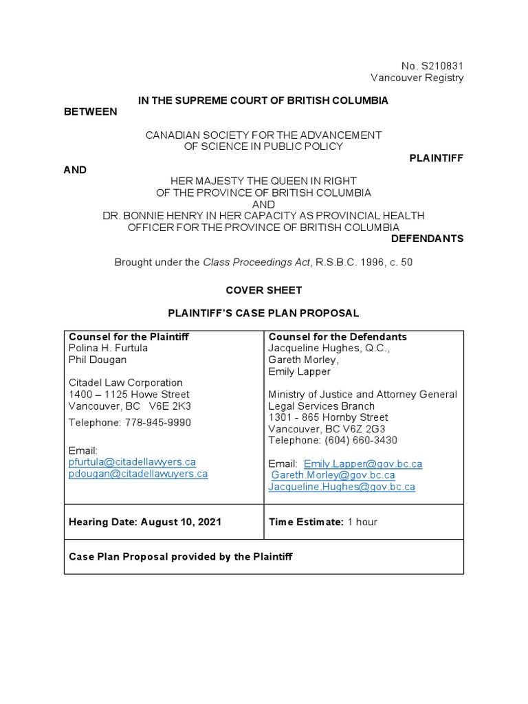 CSASPP's Case Plan Proposal | PDF | Discovery (Law) | Trials