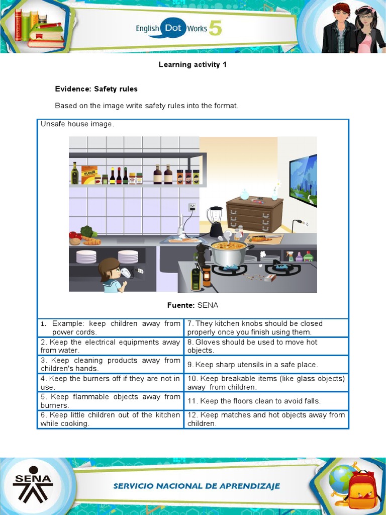 Learning Activity 1 Evidence: Safety Rules | PDF