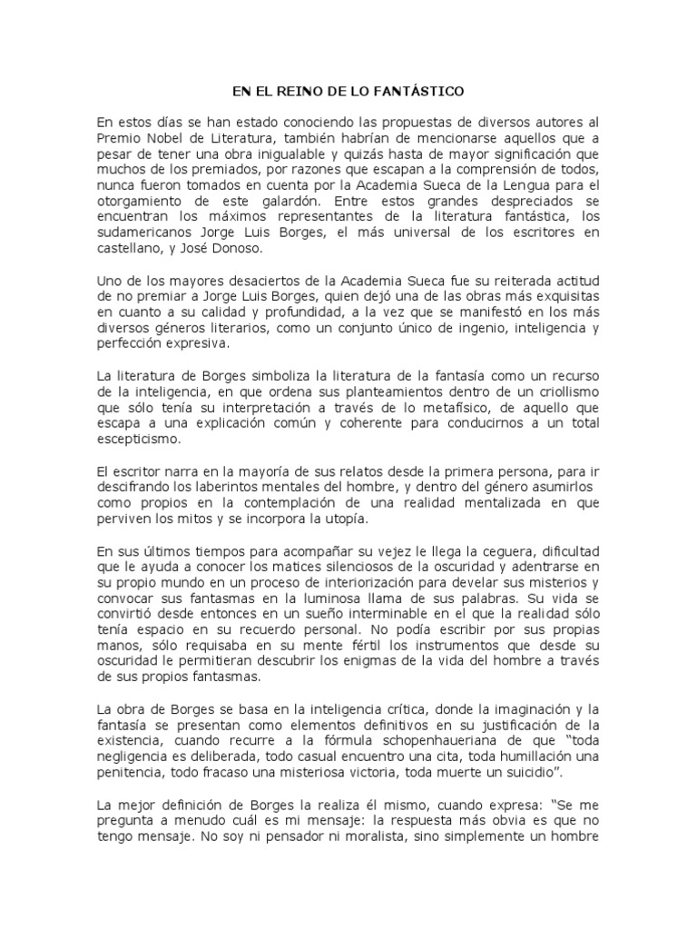 En El Reino de Lo Fantástico | PDF | Literatura de fantasía | Fantasía