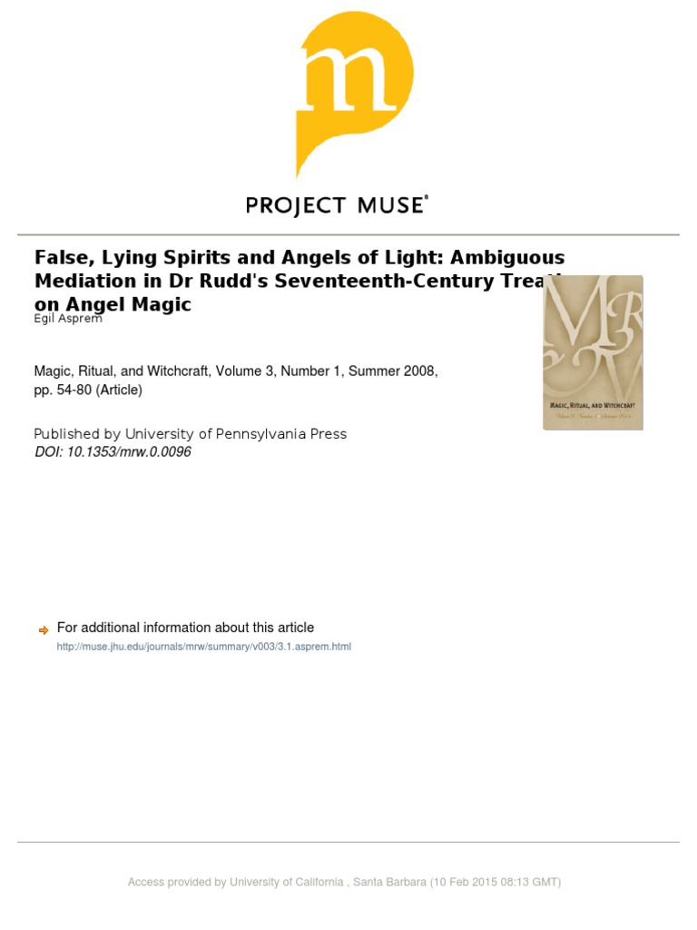 False Lying Spirits and Angels of Light | PDF | Rosicrucianism | Demons