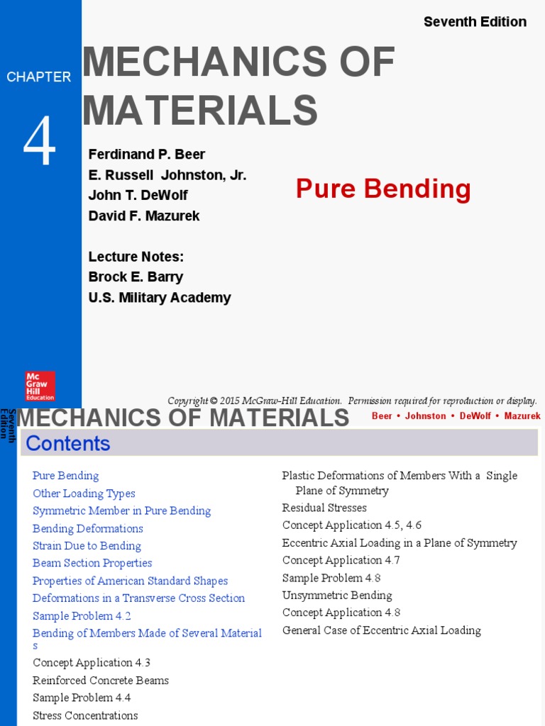 Mechanics of Materials: Pure Bending | PDF | Bending | Deformation (Engineering)