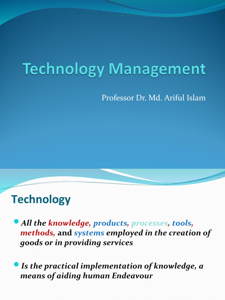 Technology Management | PDF | Interdisciplinarity | Engineering