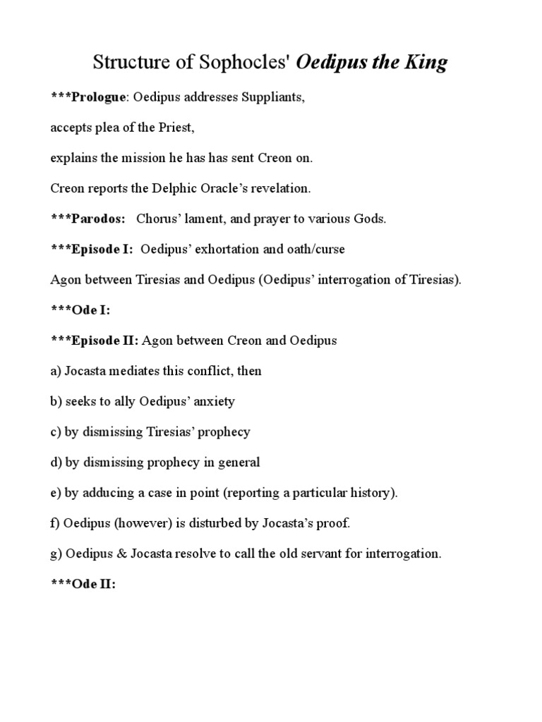 Structure of Oedipus | PDF | Theban Mythology | Boeotian Mythology