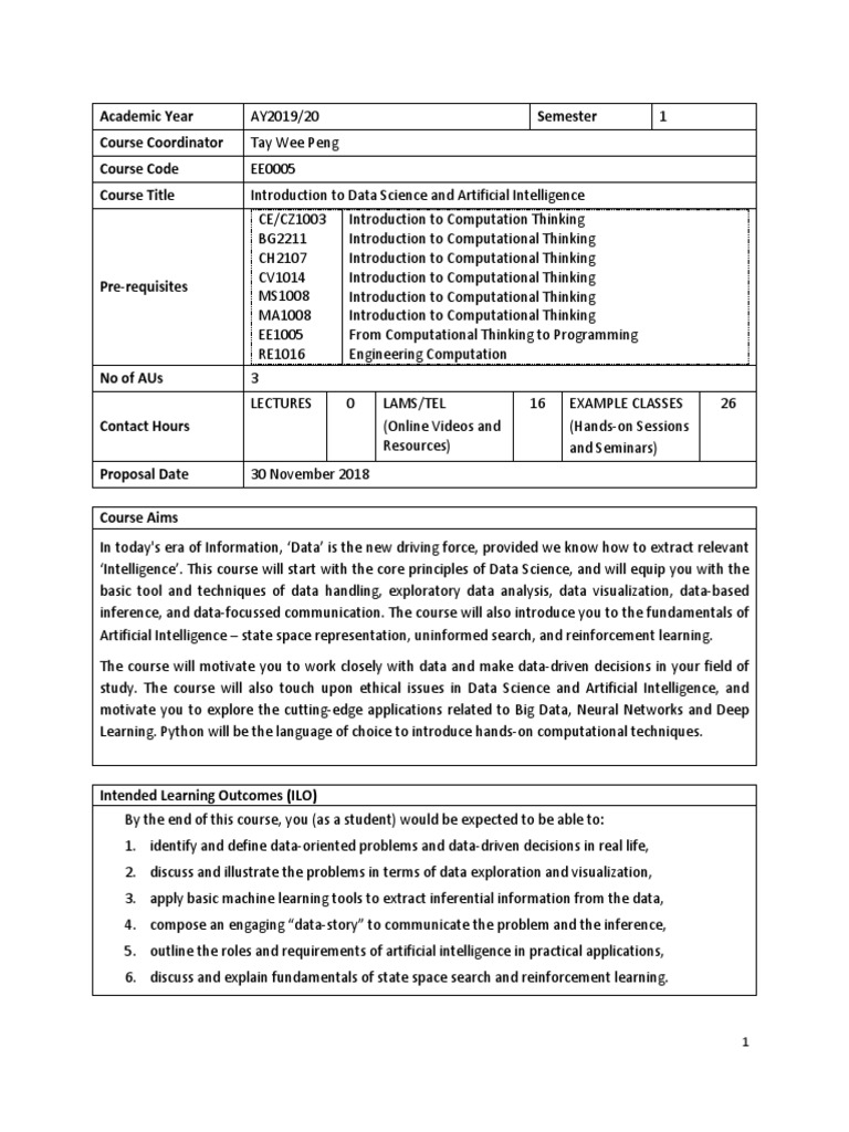 Data Science & AI Course Overview | PDF | Machine Learning | Artificial ...