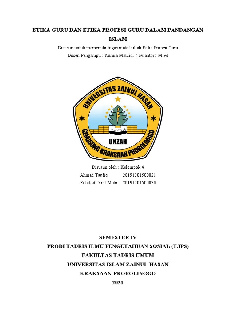 Etika Guru Dan Etika Profesi Guru Dalam Pandangan Islam. Fiks | PDF | Karier & Perkembangan
