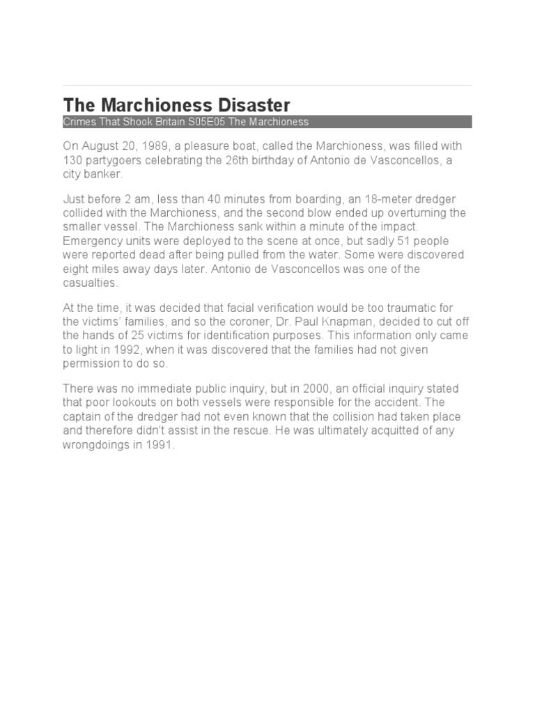 The Marchioness Disaster: Crimes That Shook Britain S05E05 The ...