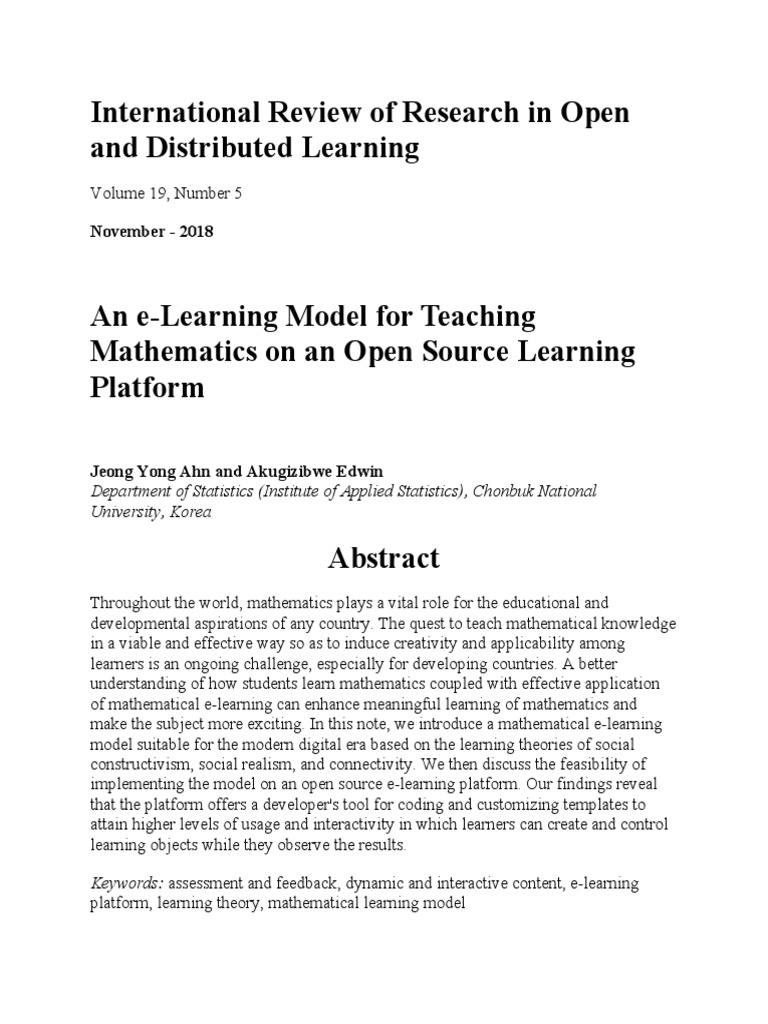 International Review of Research in Open and Distributed Learning | PDF ...