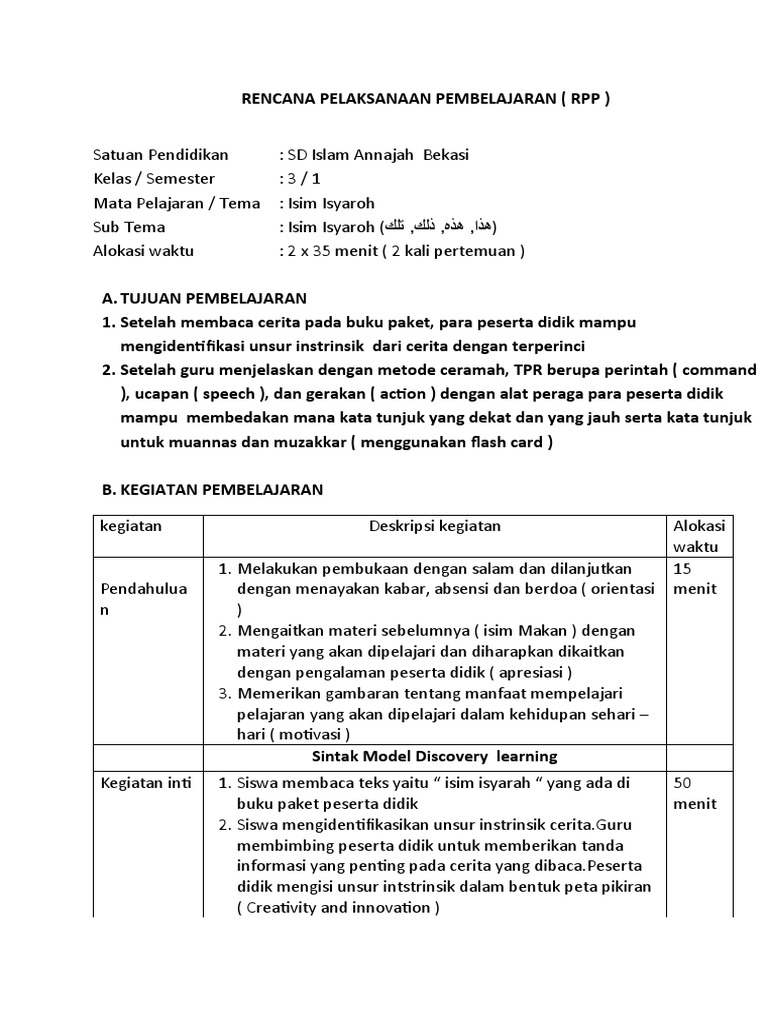 RPP Kls 4 | PDF | Karier & Perkembangan