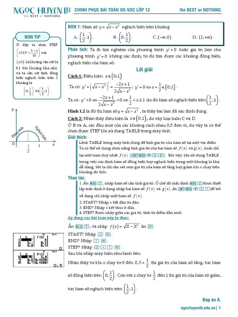 (Cô Ngọc Huyền LB) Chinh Phục Bài Toán VD-VDC Lớp 12 | PDF