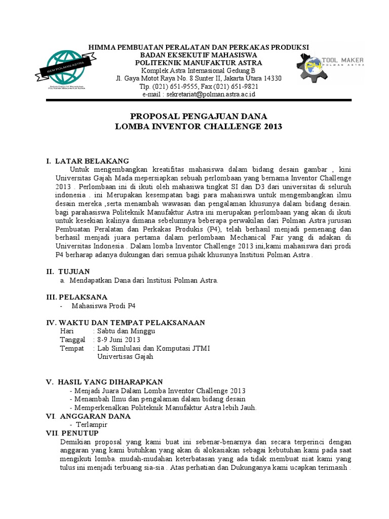Proposal Pengajuan Dana | PDF