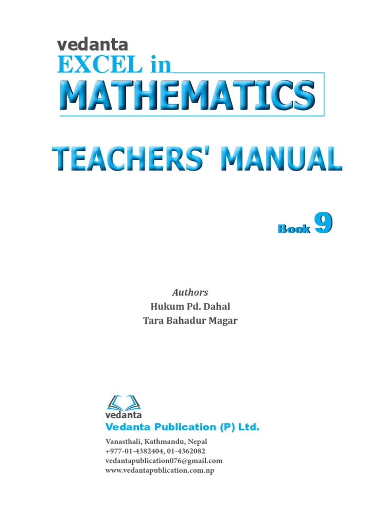 Vedanta Excel in Mathematics Teachers' Manual - 9 Final | PDF | Value ...