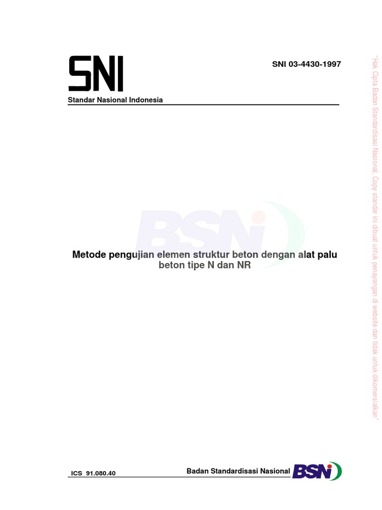 SNI 03-4430-1997 Hammer Test | PDF | Griya & Taman | Komputer