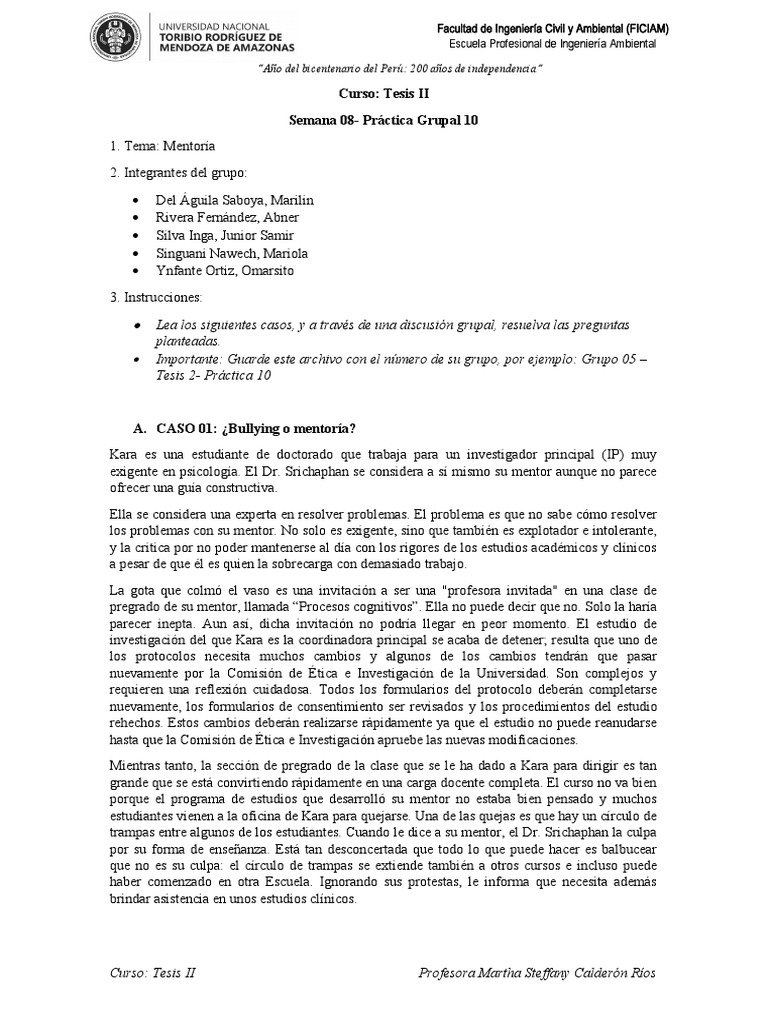 Grupo 01 - Tesis 2 - Práctica Grupal 10 | PDF | Science | Ingeniería