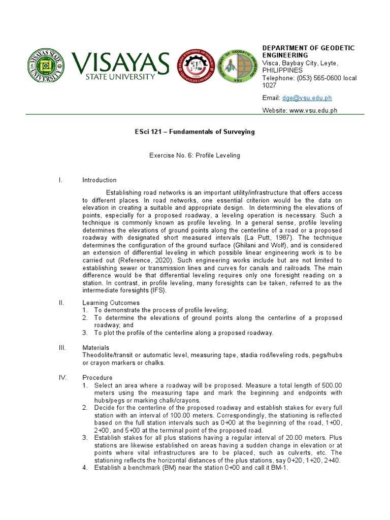 Profile Leveling Techniques in Surveying | PDF | Teaching Mathematics ...
