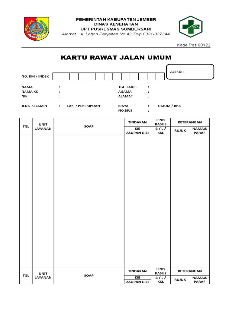 Kartu Rawat Jalan Umum | PDF
