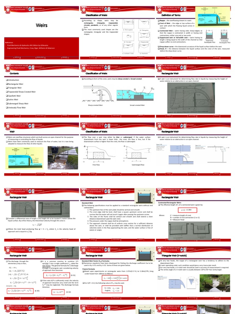 Weirs: Classification of Weirs Definition of Terms | PDF | Quality ...