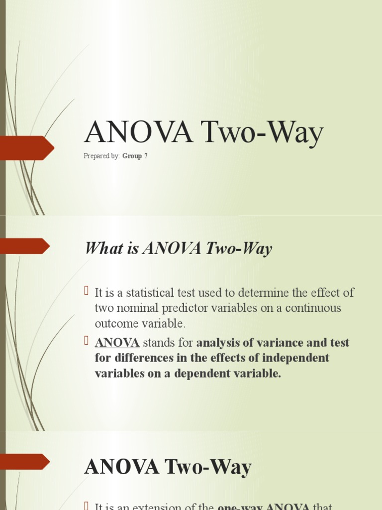Anova Two Way Final | PDF | Analysis Of Variance | Inductive Reasoning