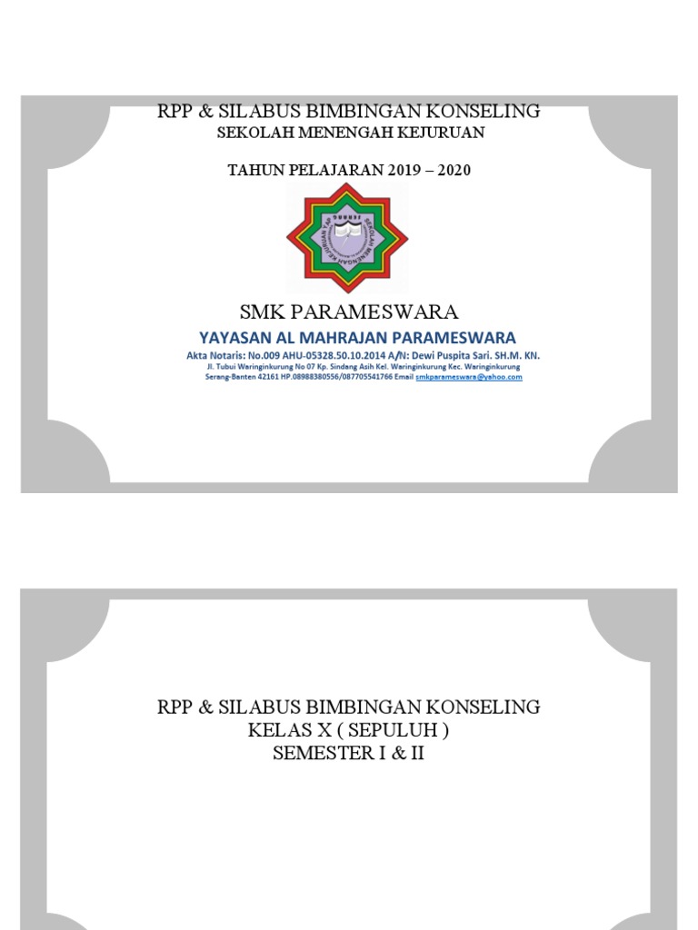 Cover RPP BK SMK Nu | PDF