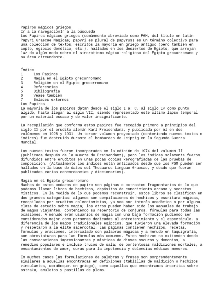 Papiros Magicos Griegos | PDF | Sobrenatural | Antropología cultural