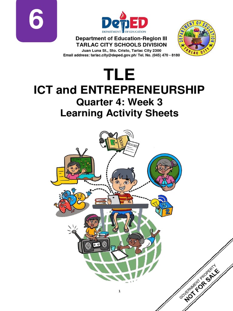 Ict and Entrepreneurship: Quarter 4: Week 3 Learning Activity Sheets ...