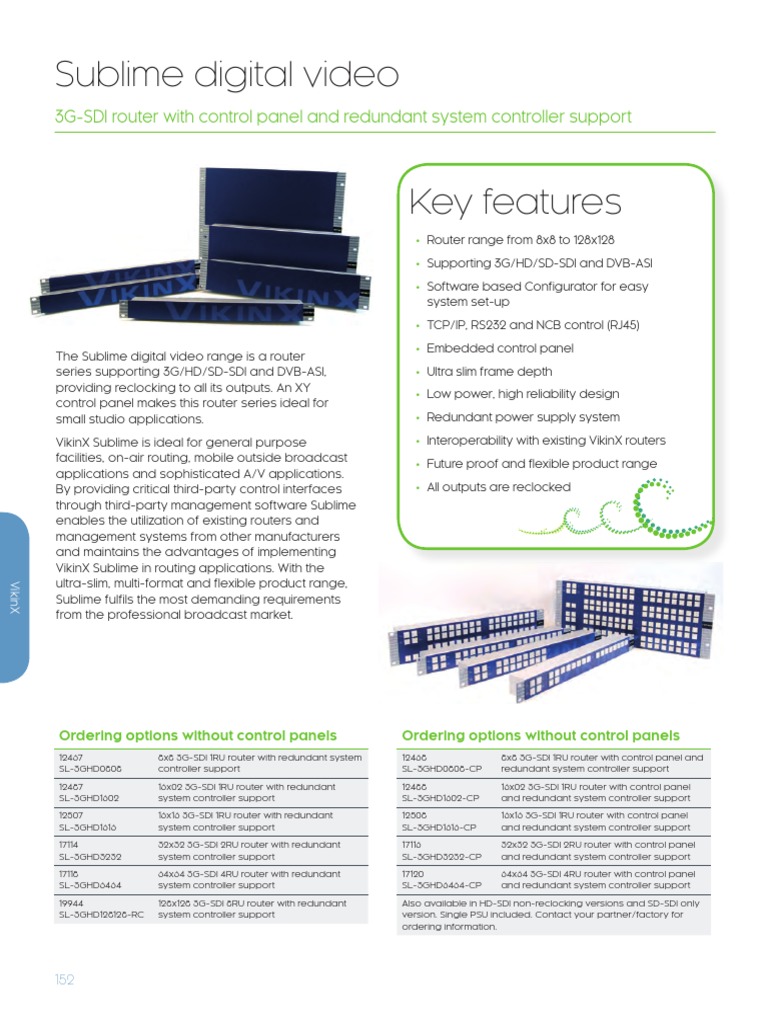 Sublime Compact 3g-Sdi Digital Video Routers | PDF | Computer ...