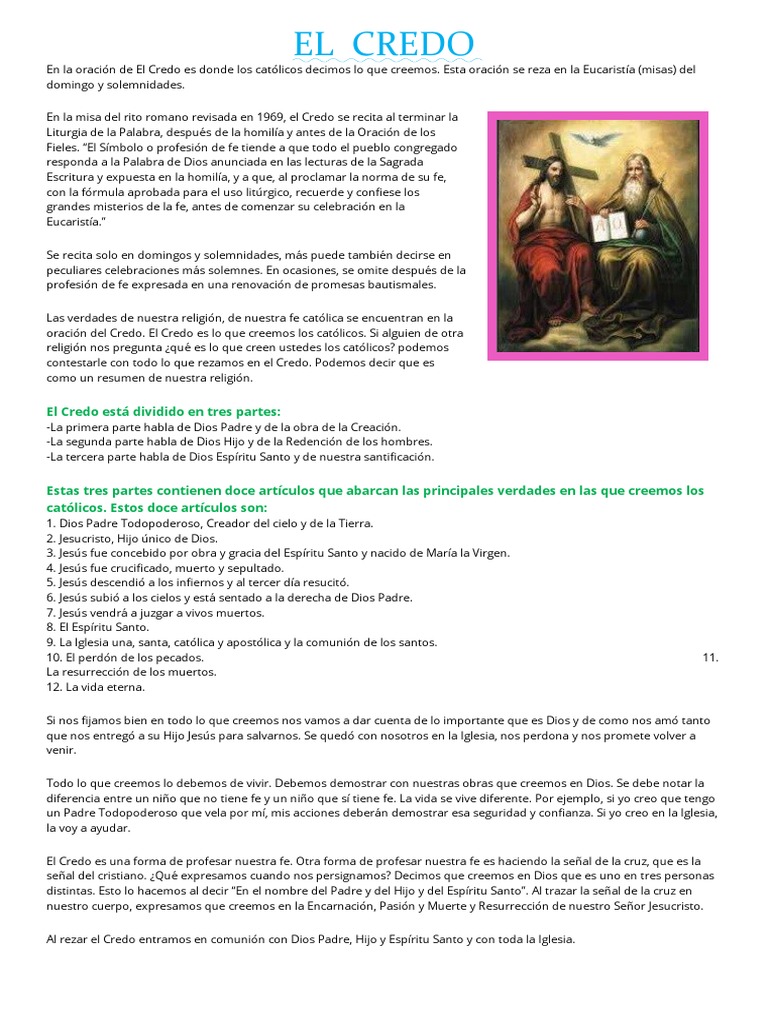 El Credo | PDF | Credo | Misa (liturgia)