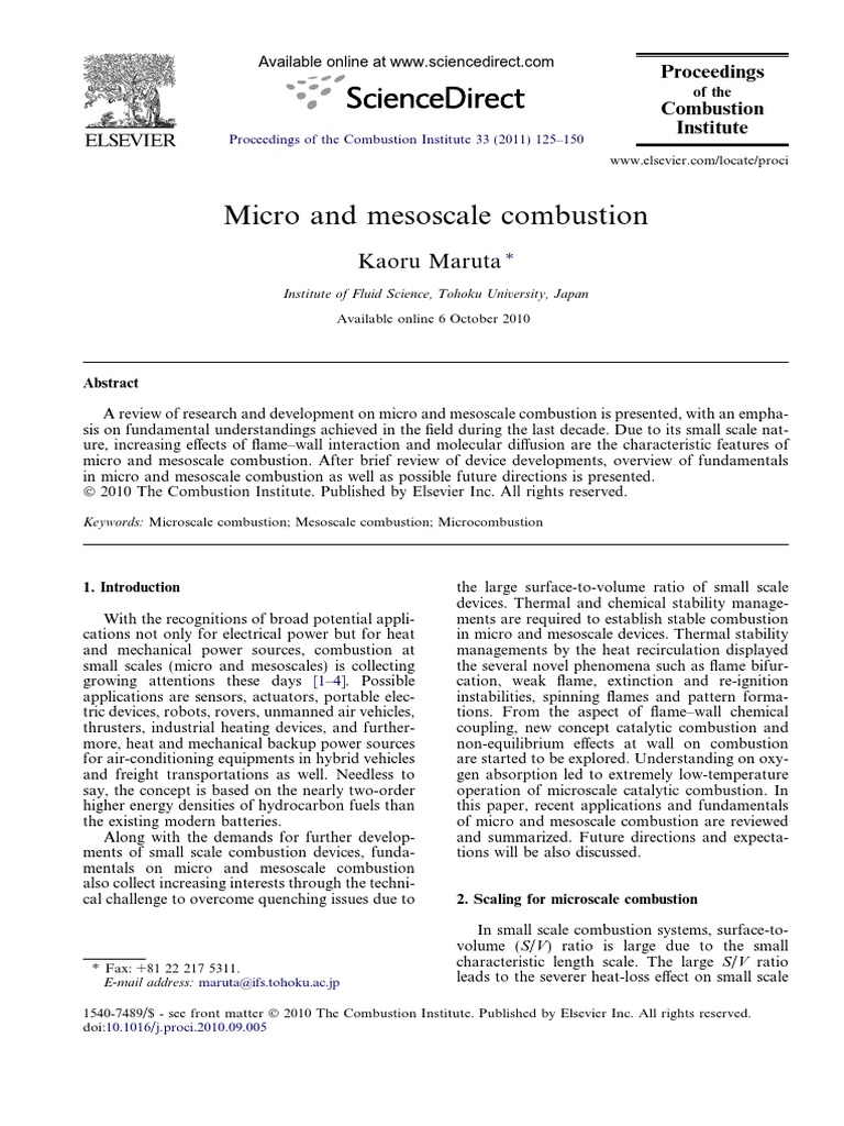 Micro and Mesoscale Combustion | PDF | Combustion | Rocket Engine