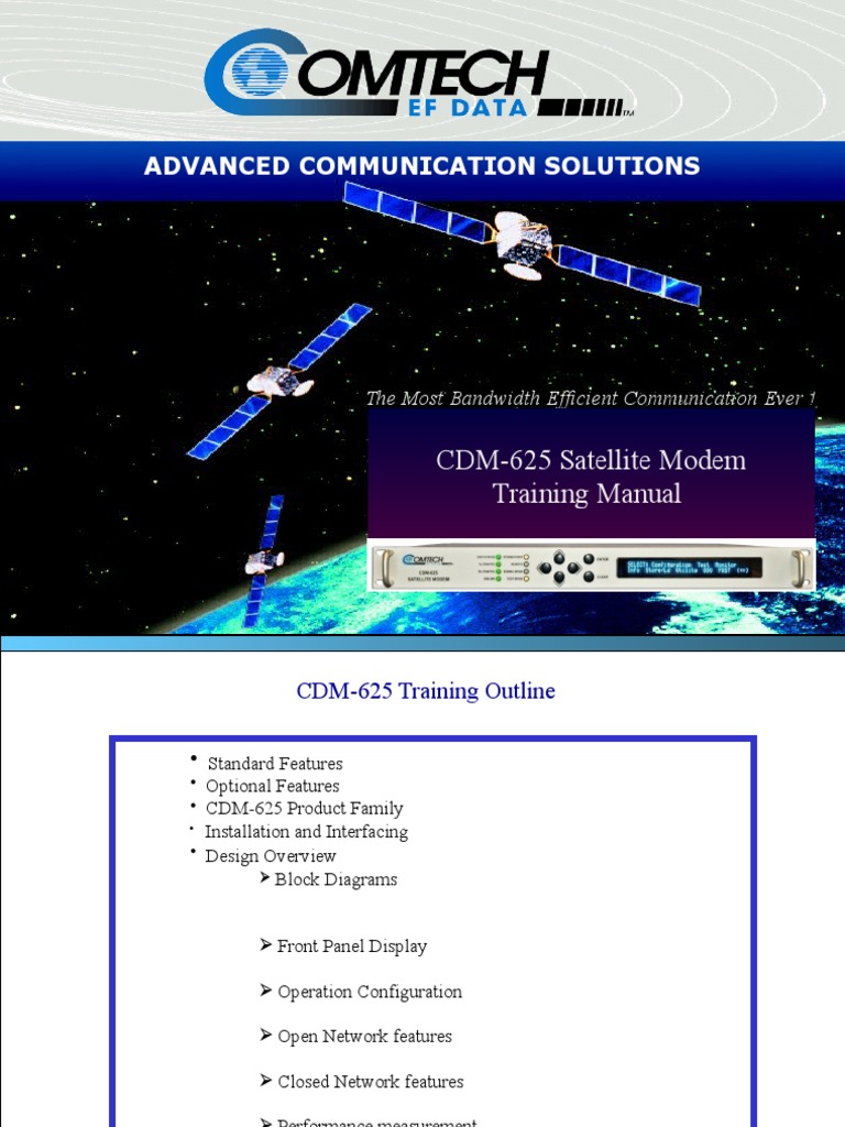 Advanced Communication Solutions: CDM-625 Satellite Modem Training ...