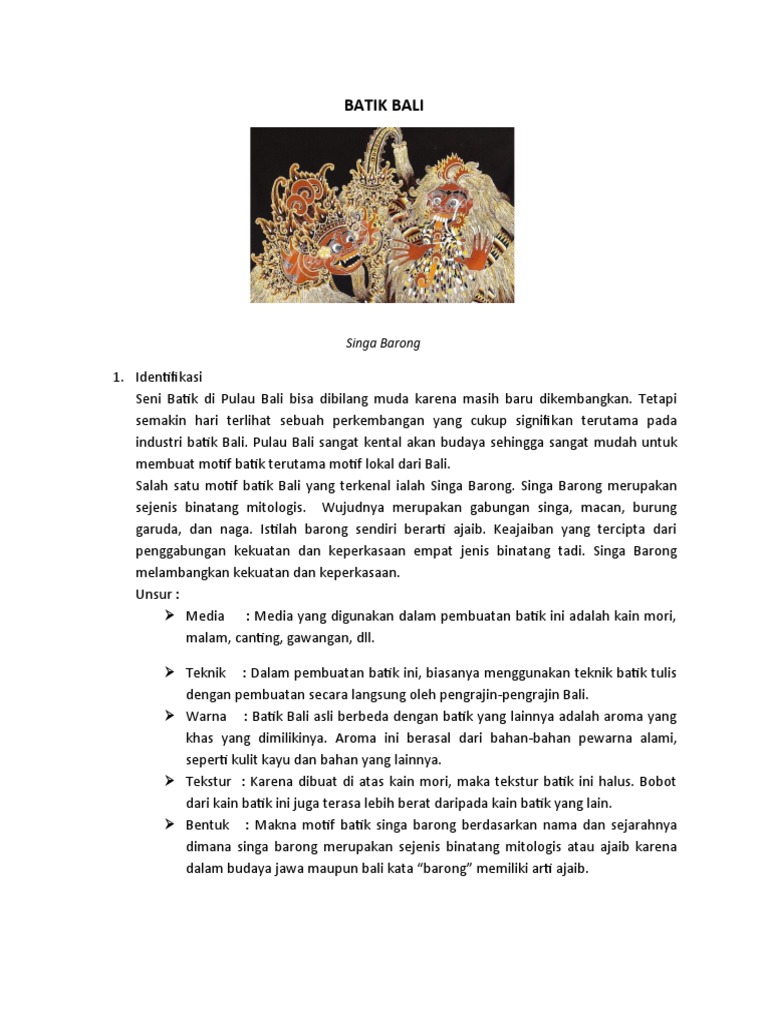 Ineke Rana Nabilah (13) Batik Bali | PDF