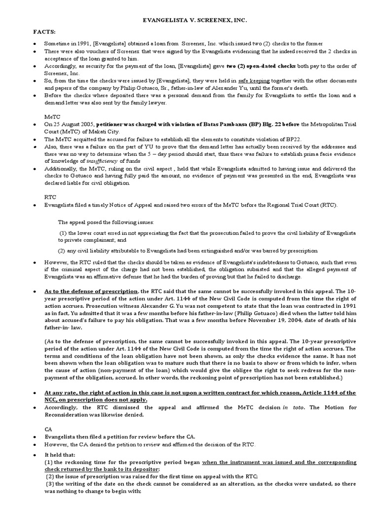 Case Digest Round 2 NIL | PDF | Negotiable Instrument | Cheque