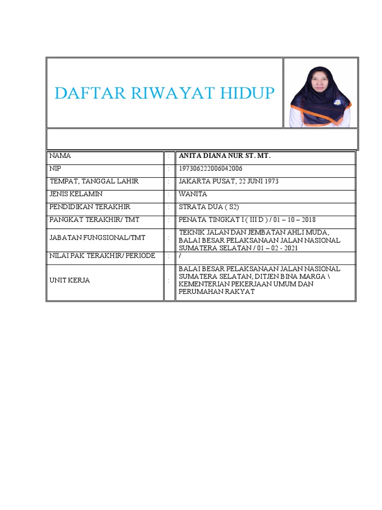 FORM DRH Anita Diana Nur | PDF