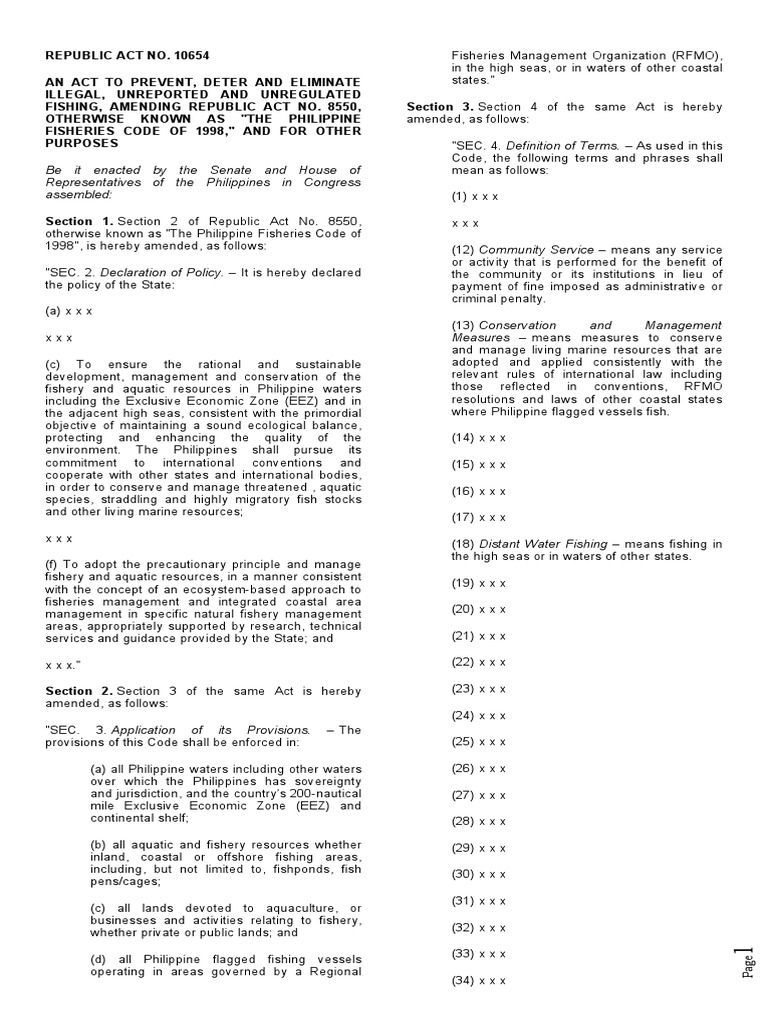 RA 10654: Fisheries Code Amendments | PDF | Fisheries Management | Fine ...