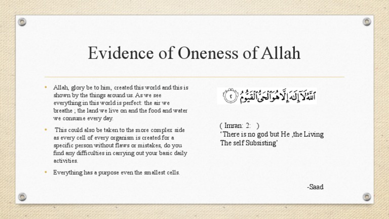 Evidence of Oneness of Allah: (Imran: 2:) There Is No God But He, The ...