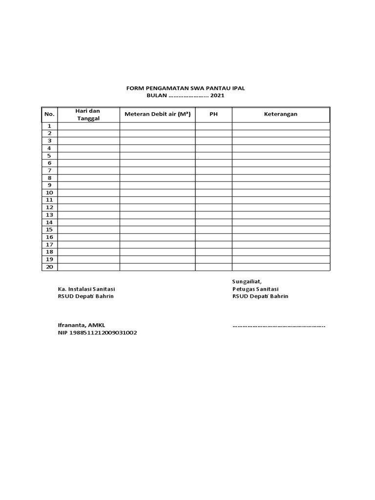 Form Swapantau IPAL | PDF