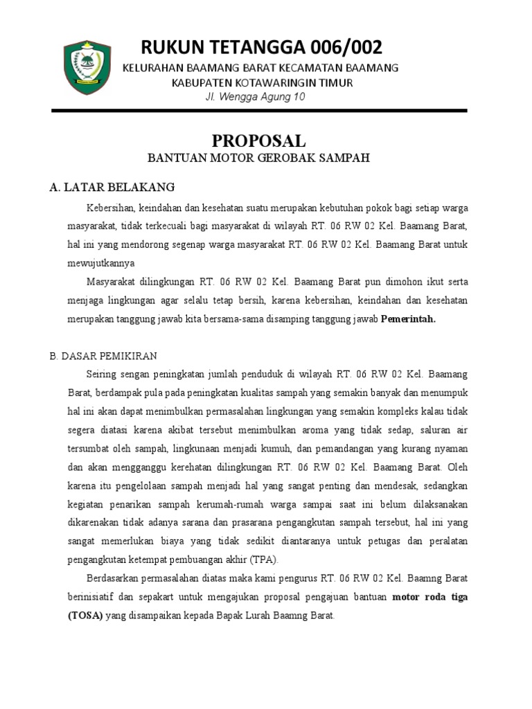 Proposal RT (Tosa) | PDF