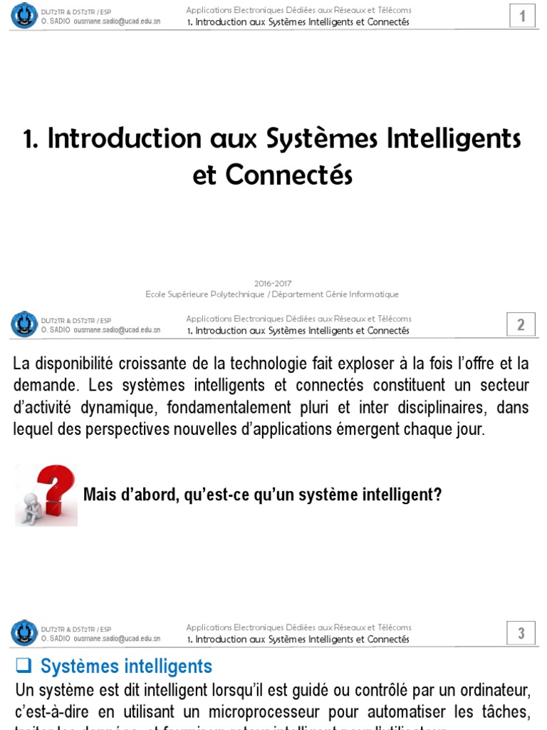 Introduction Aux Systèmes Intelligents Et Connectés | PDF | Internet des objets | Application