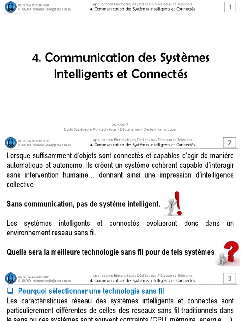 Communication des Systèmes Connectés | PDF | Transmission des données ...