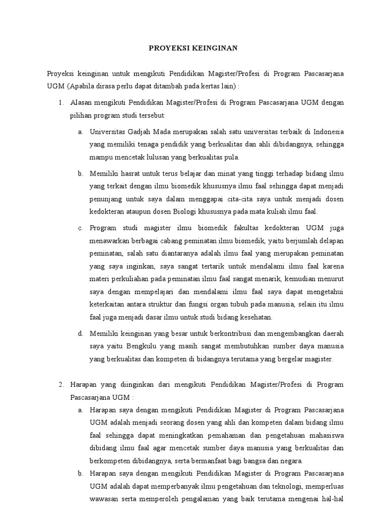 Form Proyeksi Keinginan Dwi | PDF