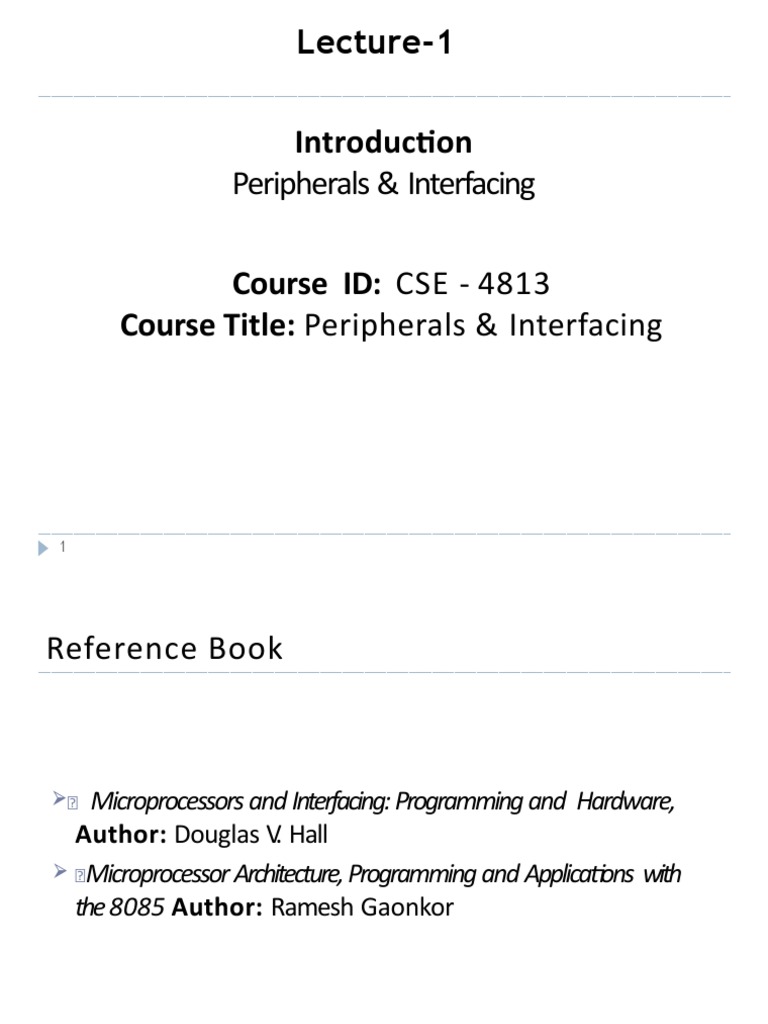 Introduction To Peripherals Interfacing | PDF | Microcontroller | Central Processing Unit